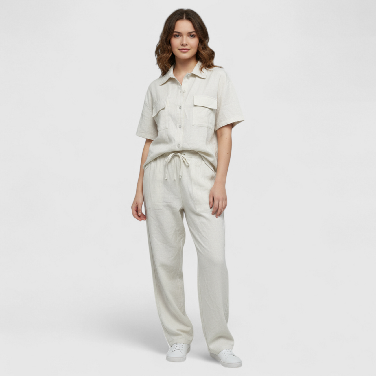 Twee Piece Set Dames Zomeroutfit - Wit | Pantinoshop